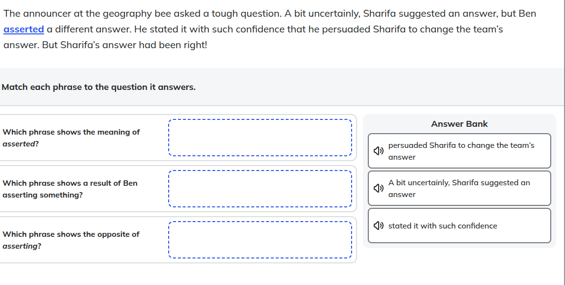Match each phrase to the question it | StudyX