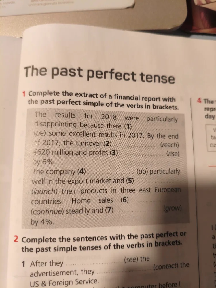 The past perfect tense 1 Complete the | StudyX