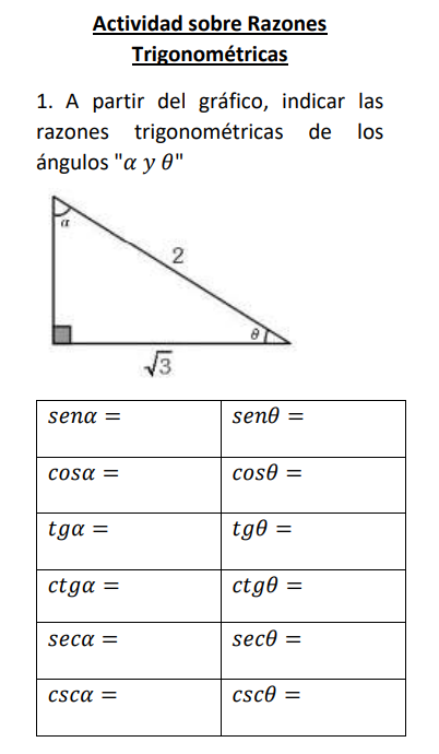 1. A partir del gráfico, indicar las razones | StudyX