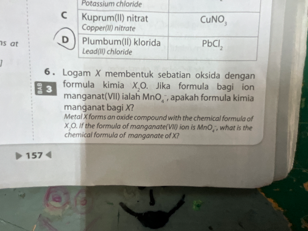 6. Logam X membentuk sebatian oksida dengan | StudyX