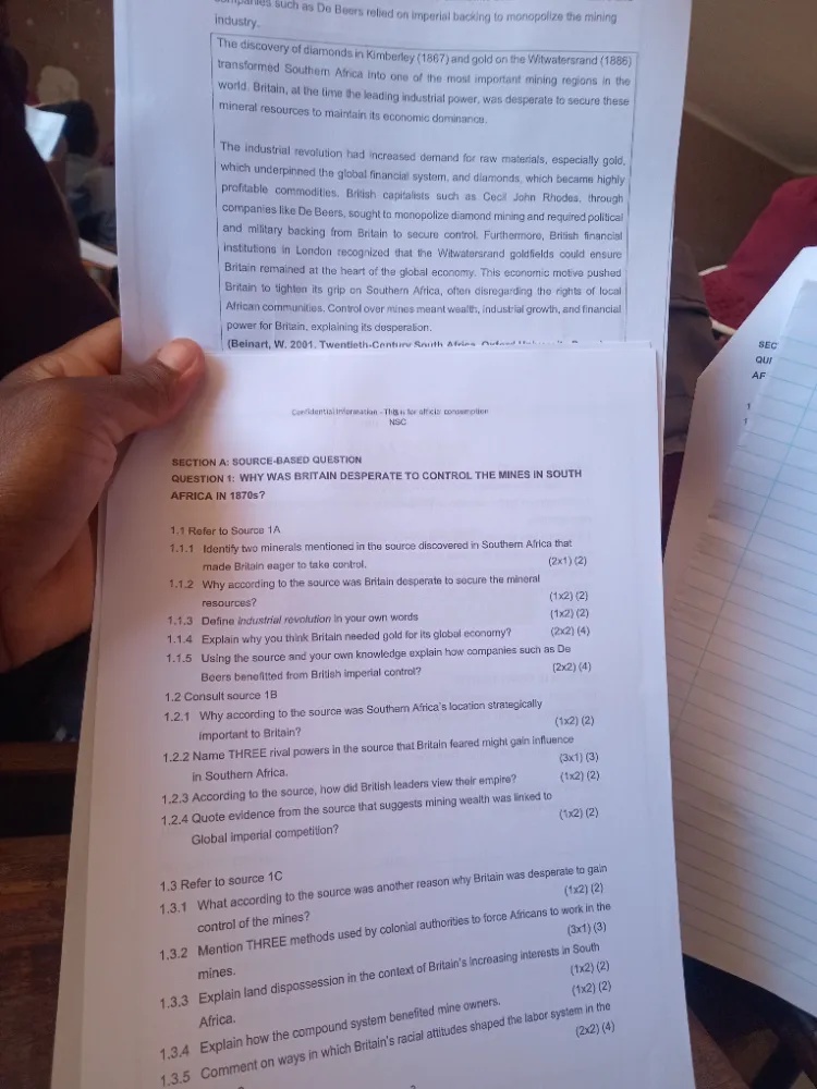 SECTION A: SOURCE-BASED QUESTION QUESTION 1: | StudyX