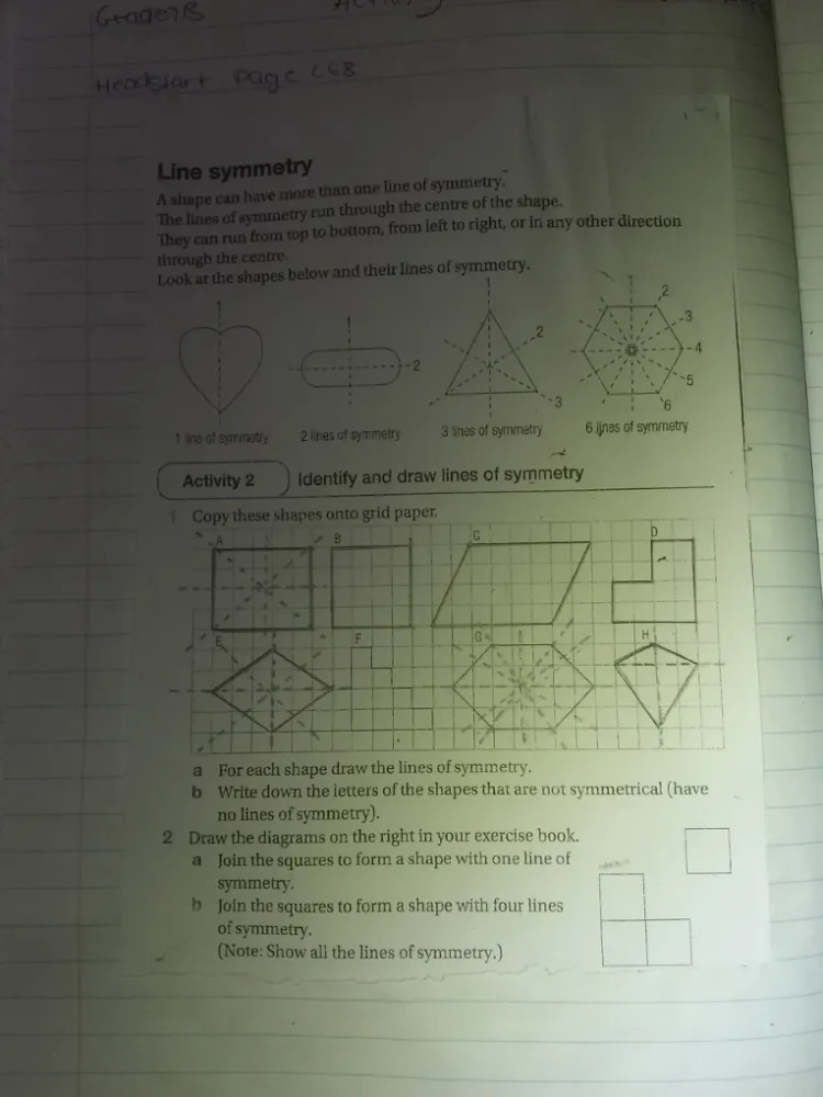 Activity 2 Identify and draw lines of | StudyX