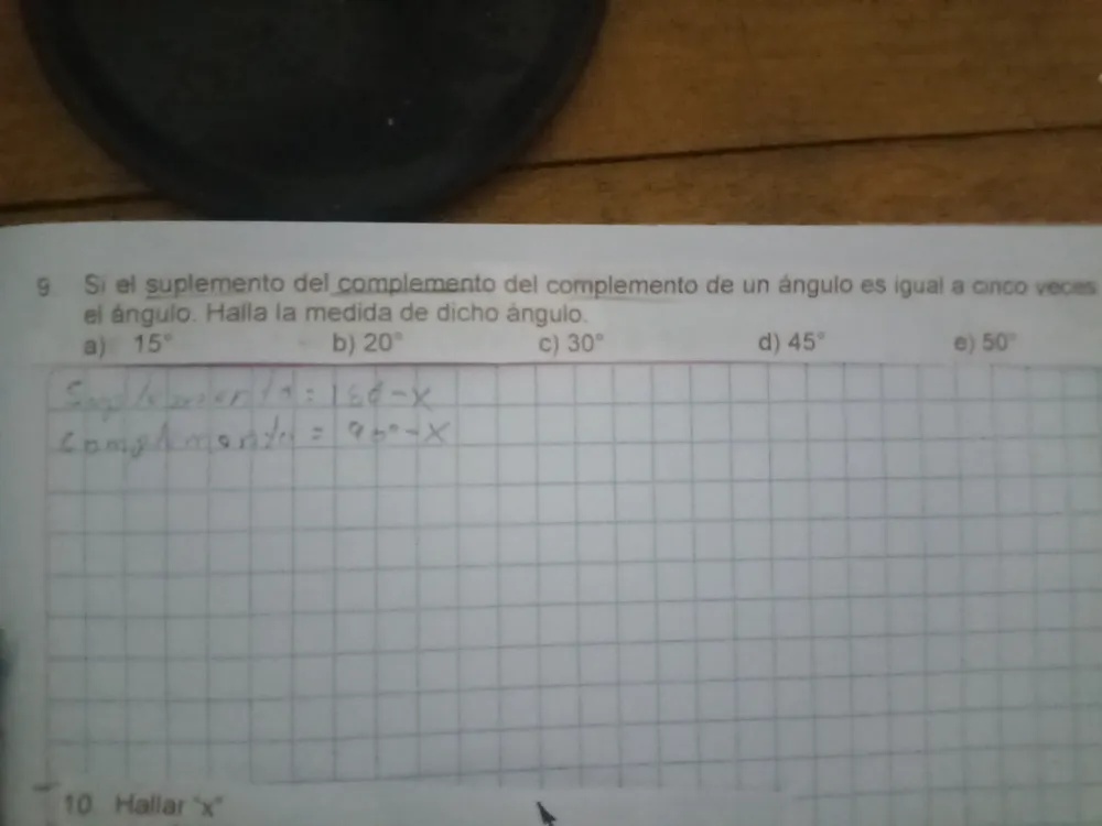 9 Si el suplemento del complemento del | StudyX