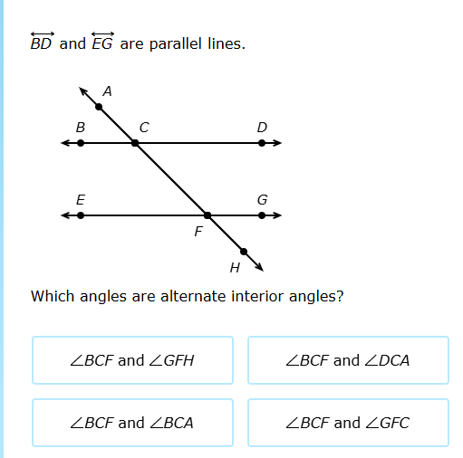 $ {BD}$ and $ {EG}$ are parallel lines. | StudyX