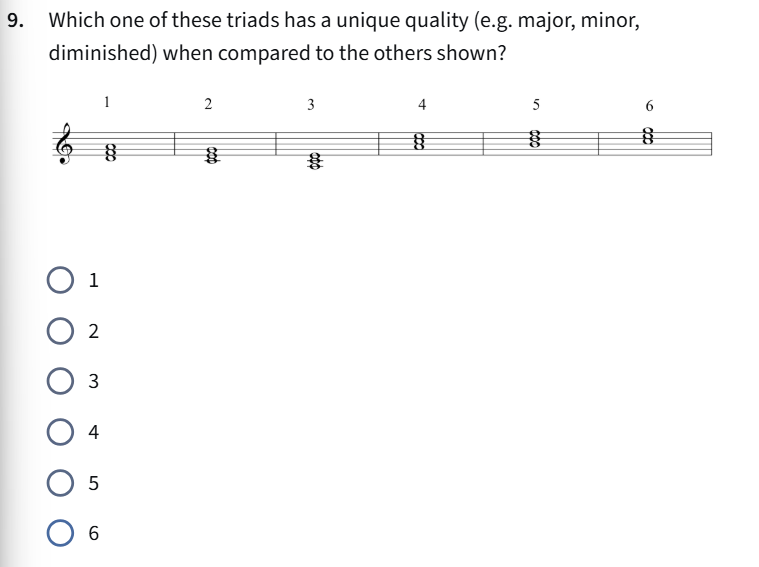9. Which one of these triads has a unique | StudyX