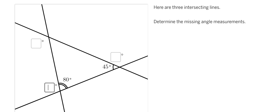 Here are three intersecting lines. | StudyX