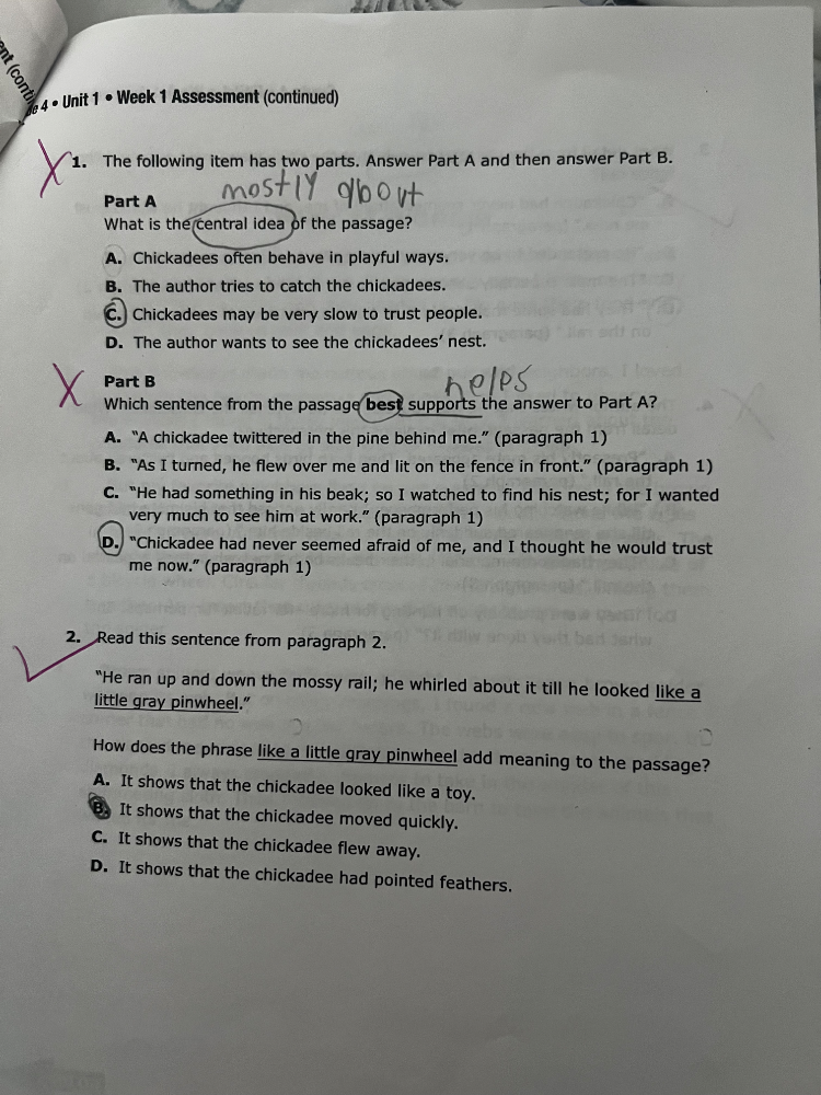 1. The following item has two parts. Answer | StudyX