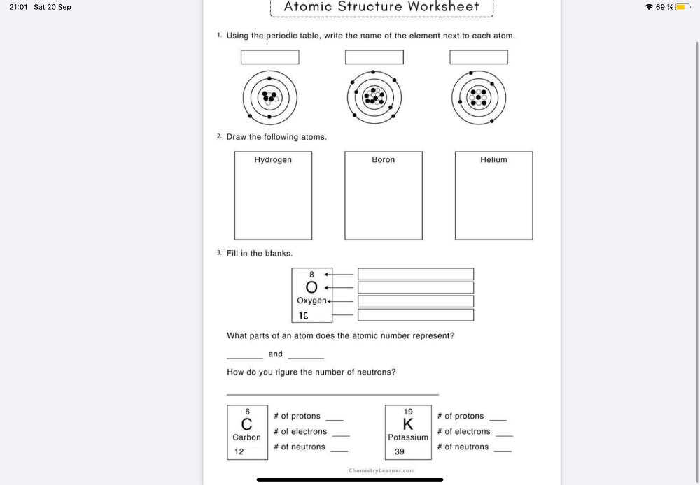 1. Using the periodic table, write the name | StudyX