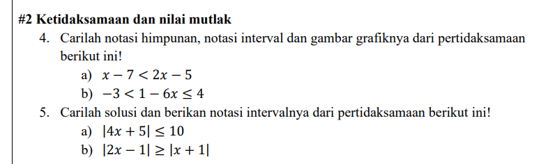 4. Carilah notasi himpunan, notasi interval | StudyX