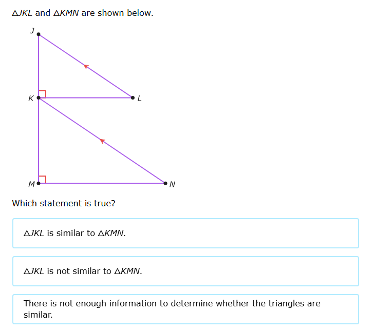 $ JKL$ and $ KMN$ are shown below. Which | StudyX