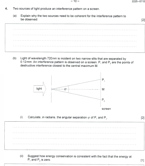 4. Two sources of light produce an | StudyX