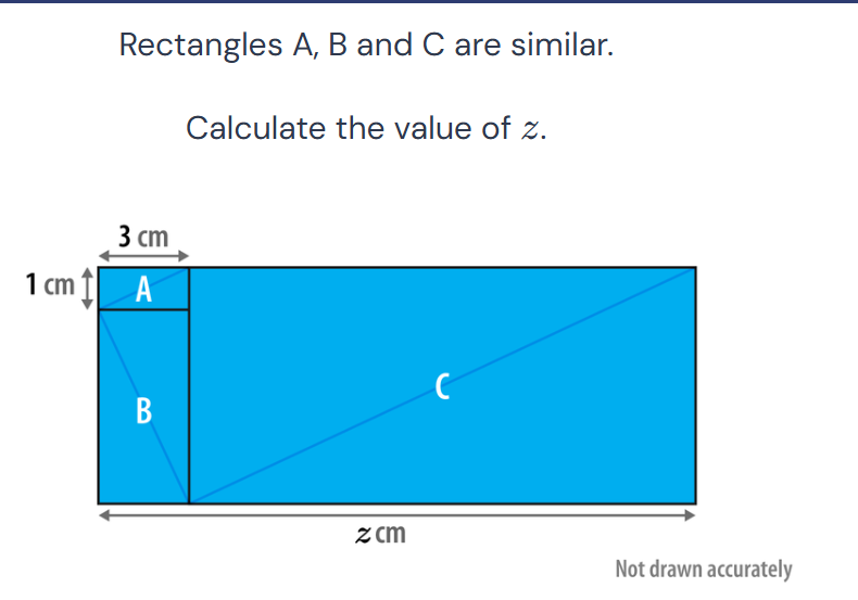 Rectangles A, B and C are similar. | StudyX