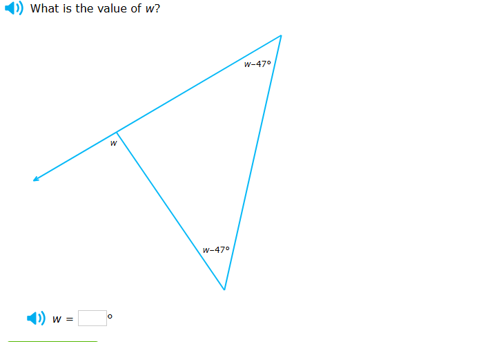 Geometry problem: Find the value of w in the | StudyX