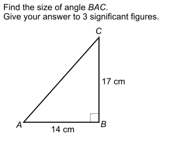 Find the size of angle *BAC*. Give your | StudyX