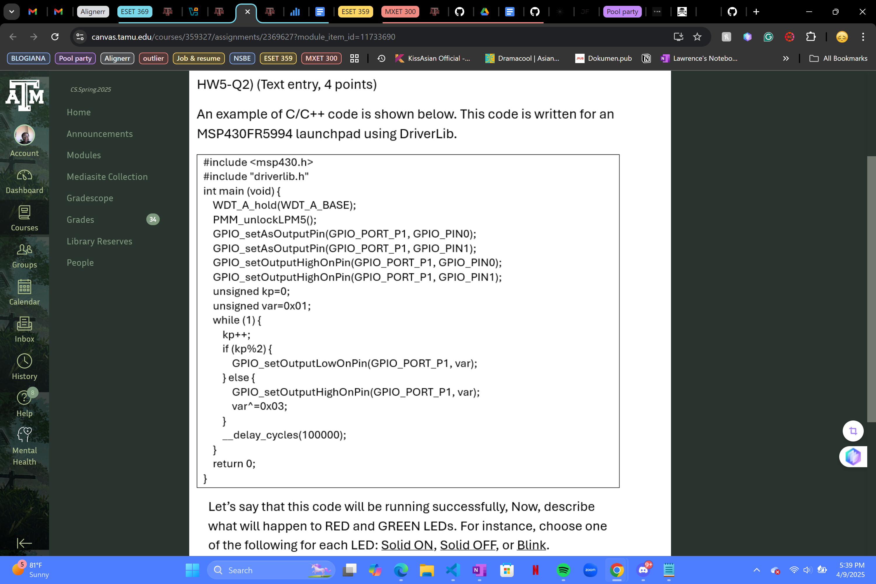 HW5-Q2) (Text entry, 4 points) An example | StudyX