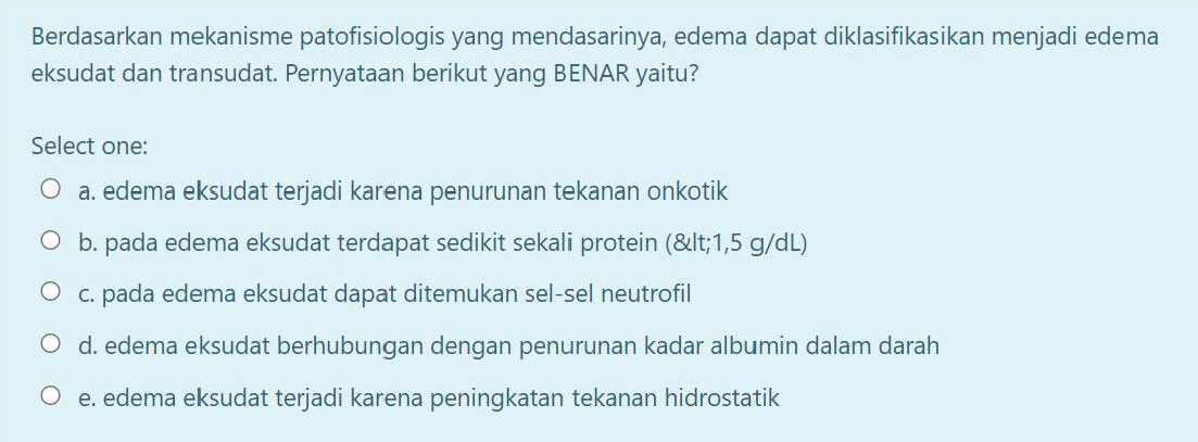 Berdasarkan mekanisme patofisiologis yang | StudyX