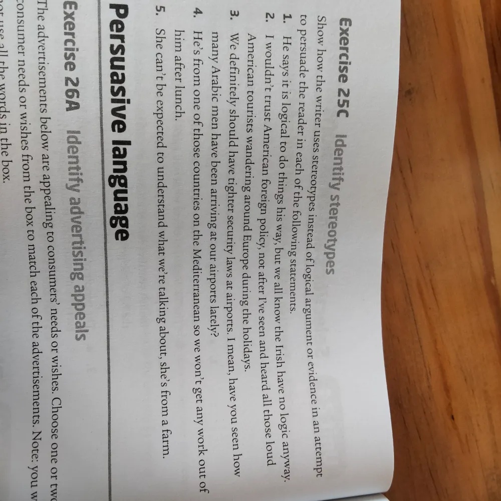 Exercise 25C Identify stereotypes Show how | StudyX