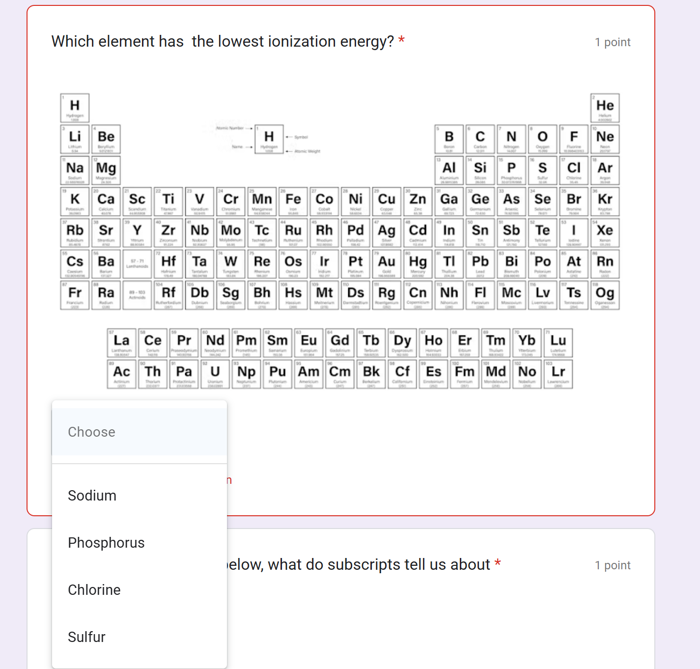 Which element has the lowest ionization | StudyX