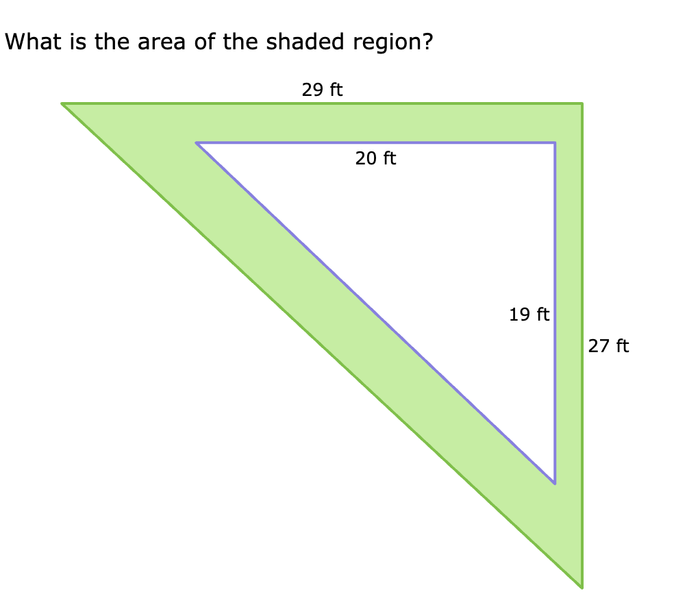 What is the area of the shaded region? The | StudyX