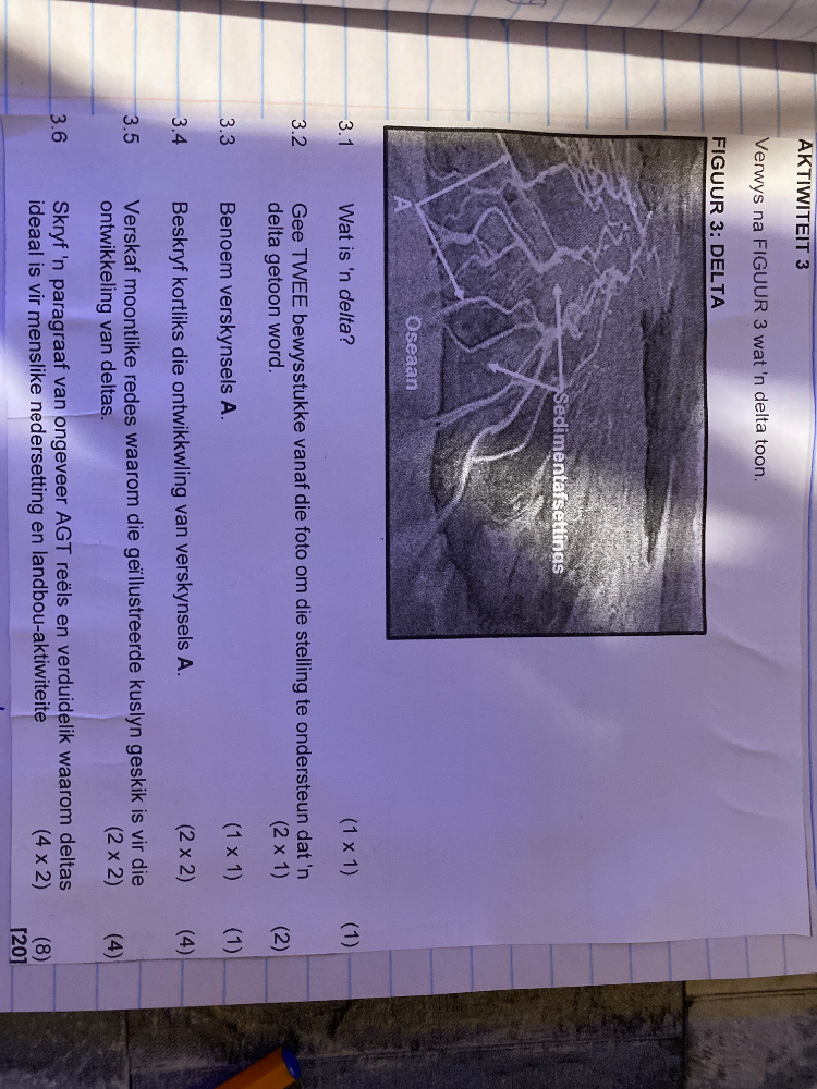 AKTIWITEIT 3 Verwys na FIGUUR 3 wat 'n delta | StudyX