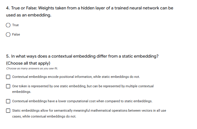 4. True or False: Weights taken from a | StudyX