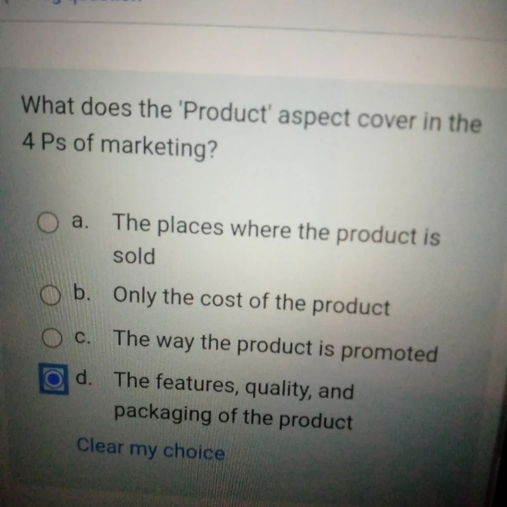 What does the 'Product' aspect cover in the | StudyX
