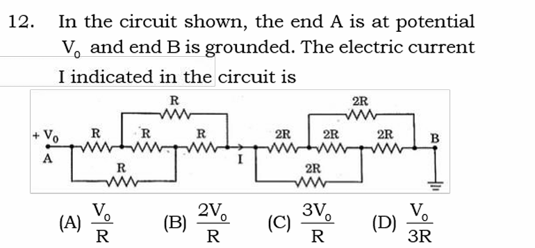 12. In the circuit shown, the end A is at | StudyX