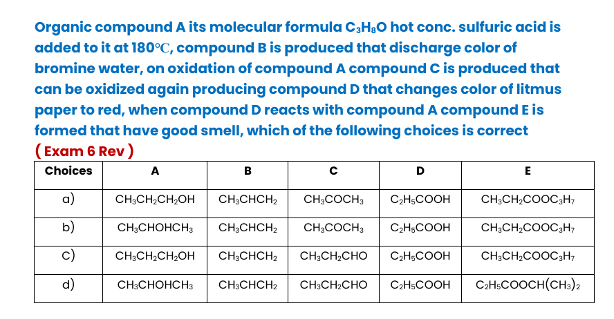 Organic compound A its molecular formula | StudyX