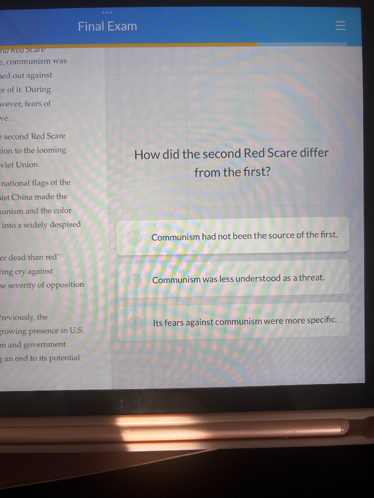 How did the second Red Scare differ from the
