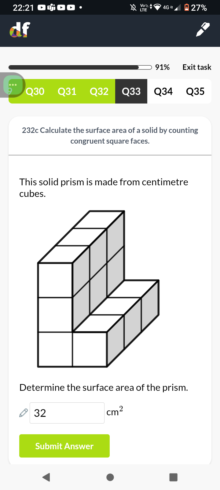 232c Calculate the surface area of a solid | StudyX