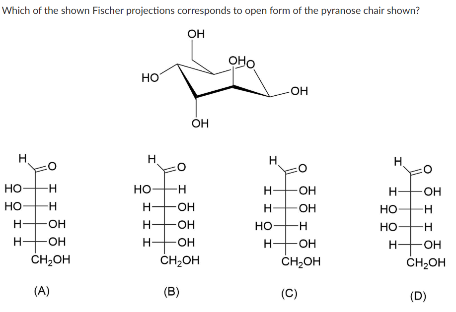 Which of the shown Fischer projections | StudyX