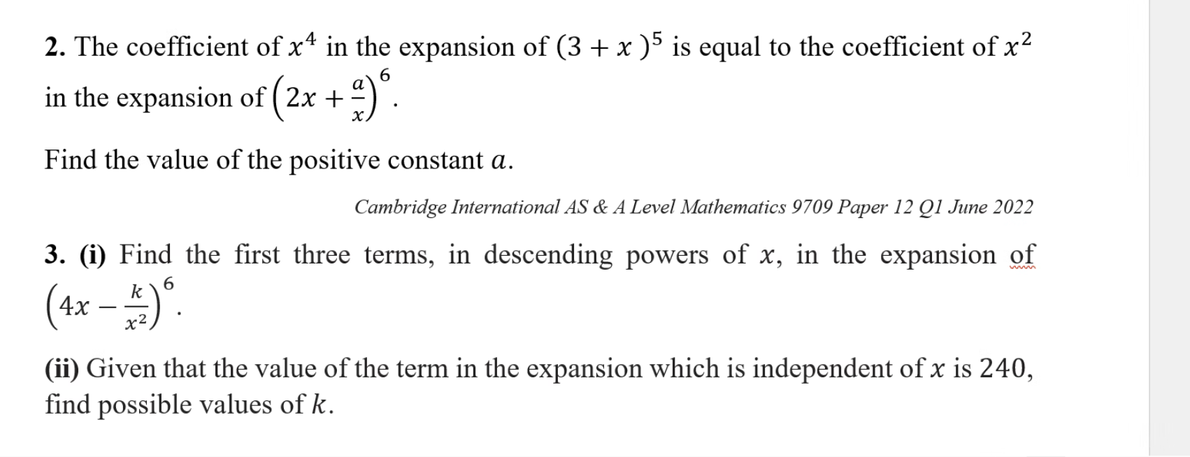 2. The coefficient of $x^4$ in the expansion | StudyX