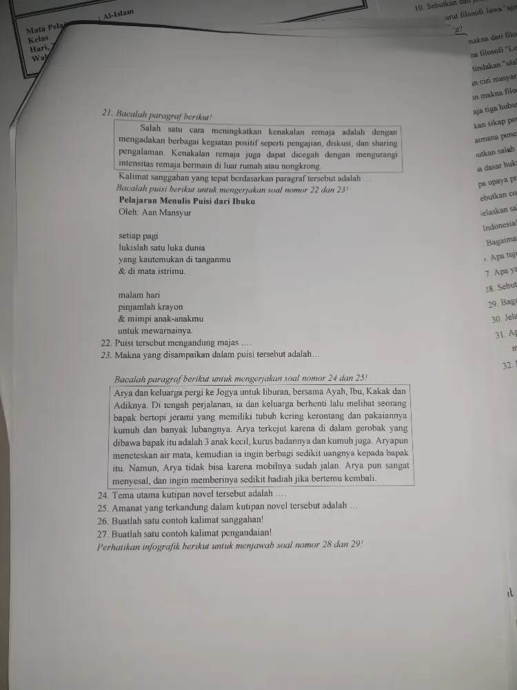 21. Bacalah paragraf berikut! Salah satu | StudyX