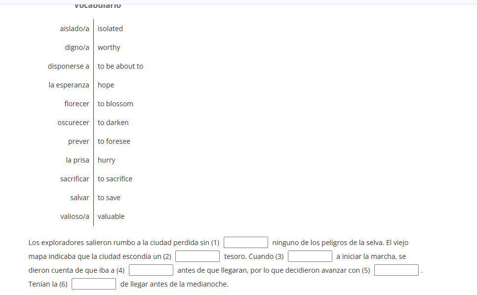 aislado/a isolated digno/a worthy disponerse | StudyX
