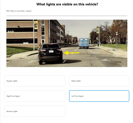 What lights are visible on this vehicle?
