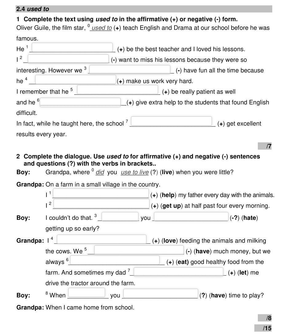2.4 used to 1 Complete the text using used | StudyX
