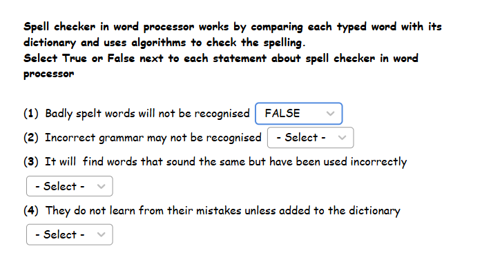 Spell checker in word processor works by | StudyX