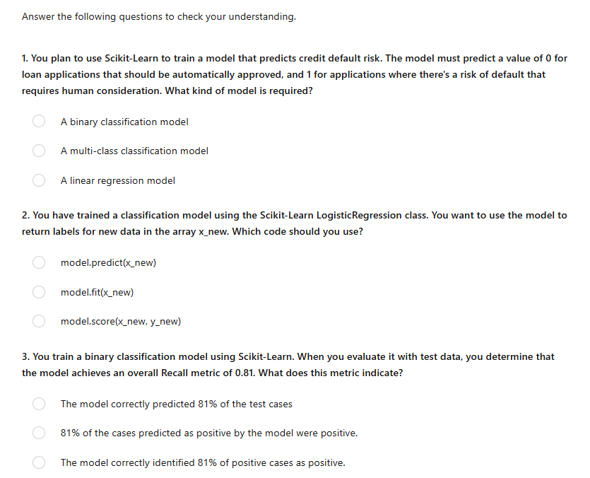 1. You plan to use Scikit-Learn to train a | StudyX