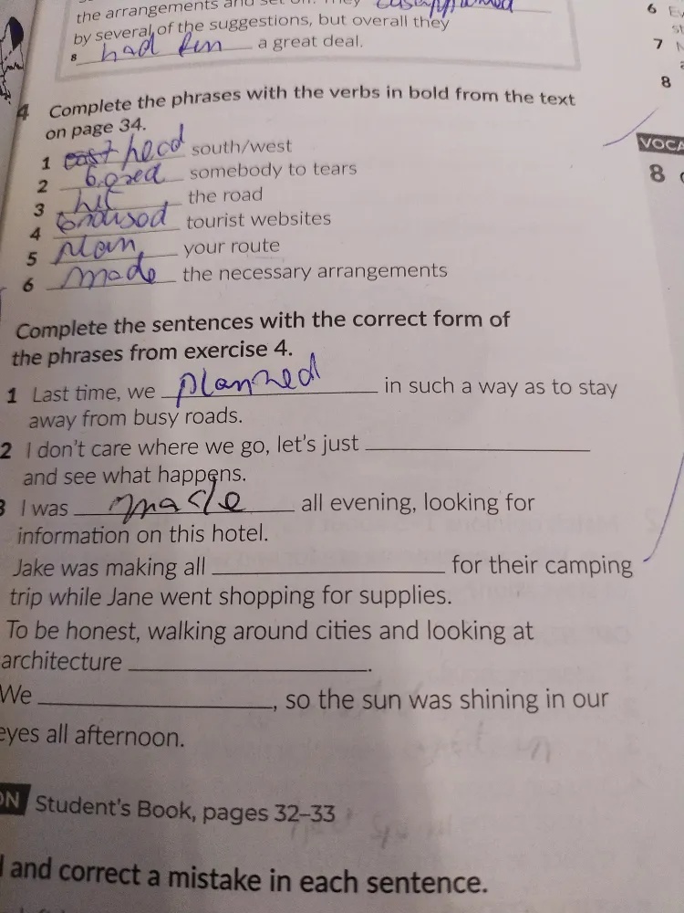 Complete the phrases with the verbs in bold | StudyX