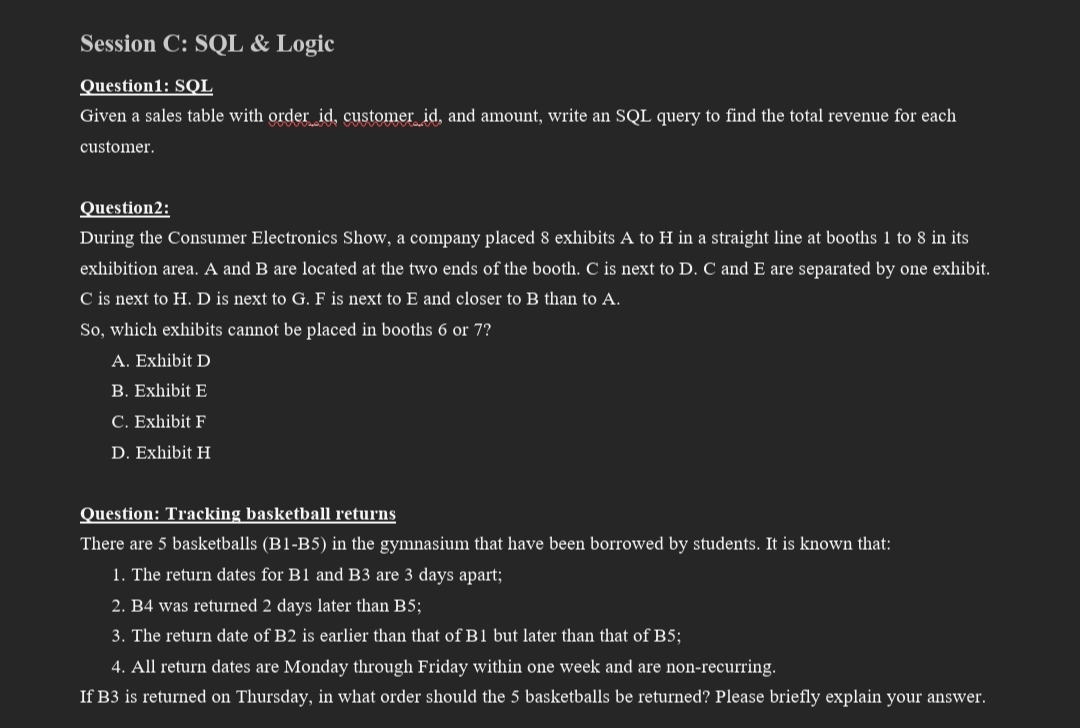 Question1: SQL Given a sales table with | StudyX