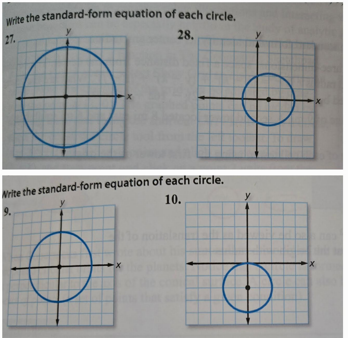 Standard Form Equation of a Circle Problems | StudyX