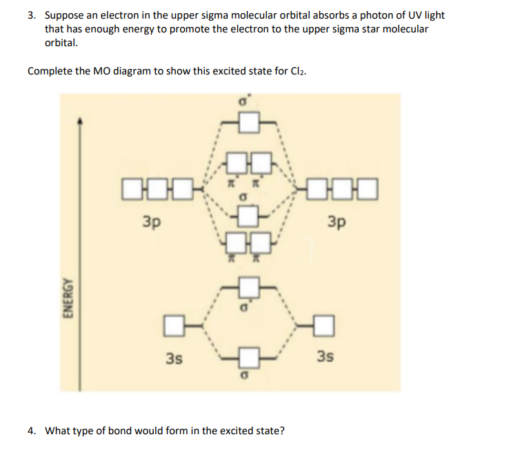 3. Suppose an electron in the upper sigma | StudyX