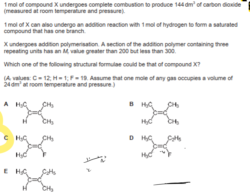 1 mol of compound X undergoes complete | StudyX