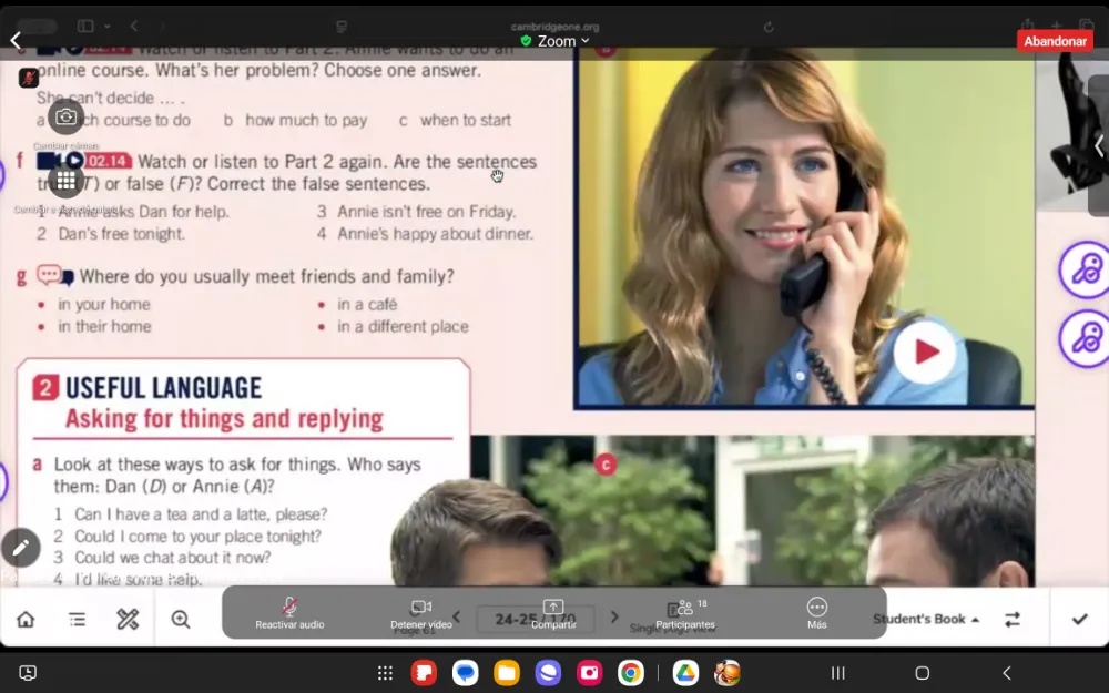f 02.14 Watch or listen to Part 2 again. Are | StudyX