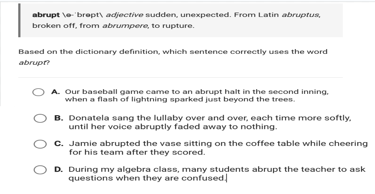 abrupt -'brept\ adjective sudden, | StudyX