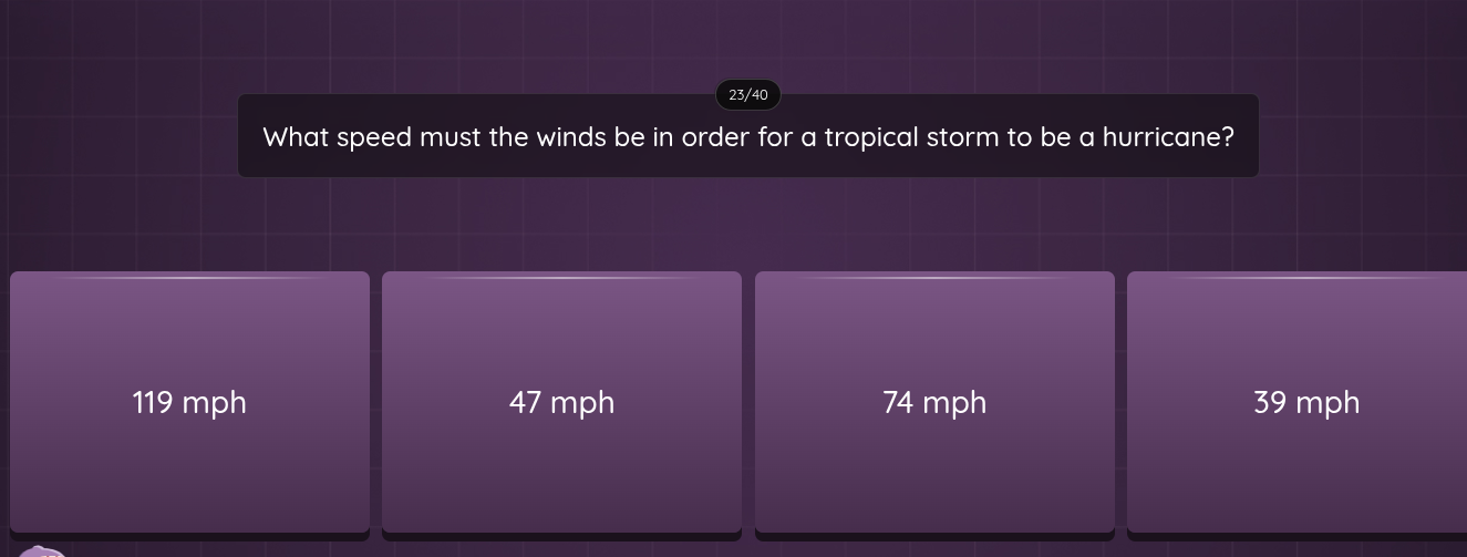 What speed must the winds be in order for a | StudyX