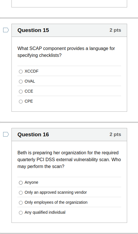 Question 15 What SCAP component provides a | StudyX