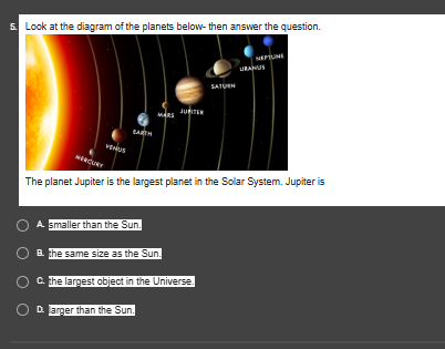 5. Look at the diagram of the planets below- | StudyX