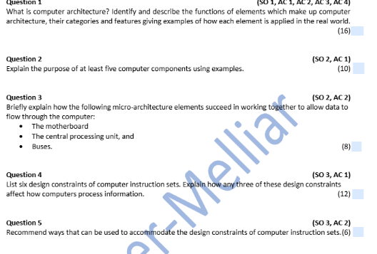 Question 1 What is computer architecture? | StudyX