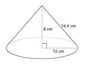 The image shows a cone with the following | StudyX